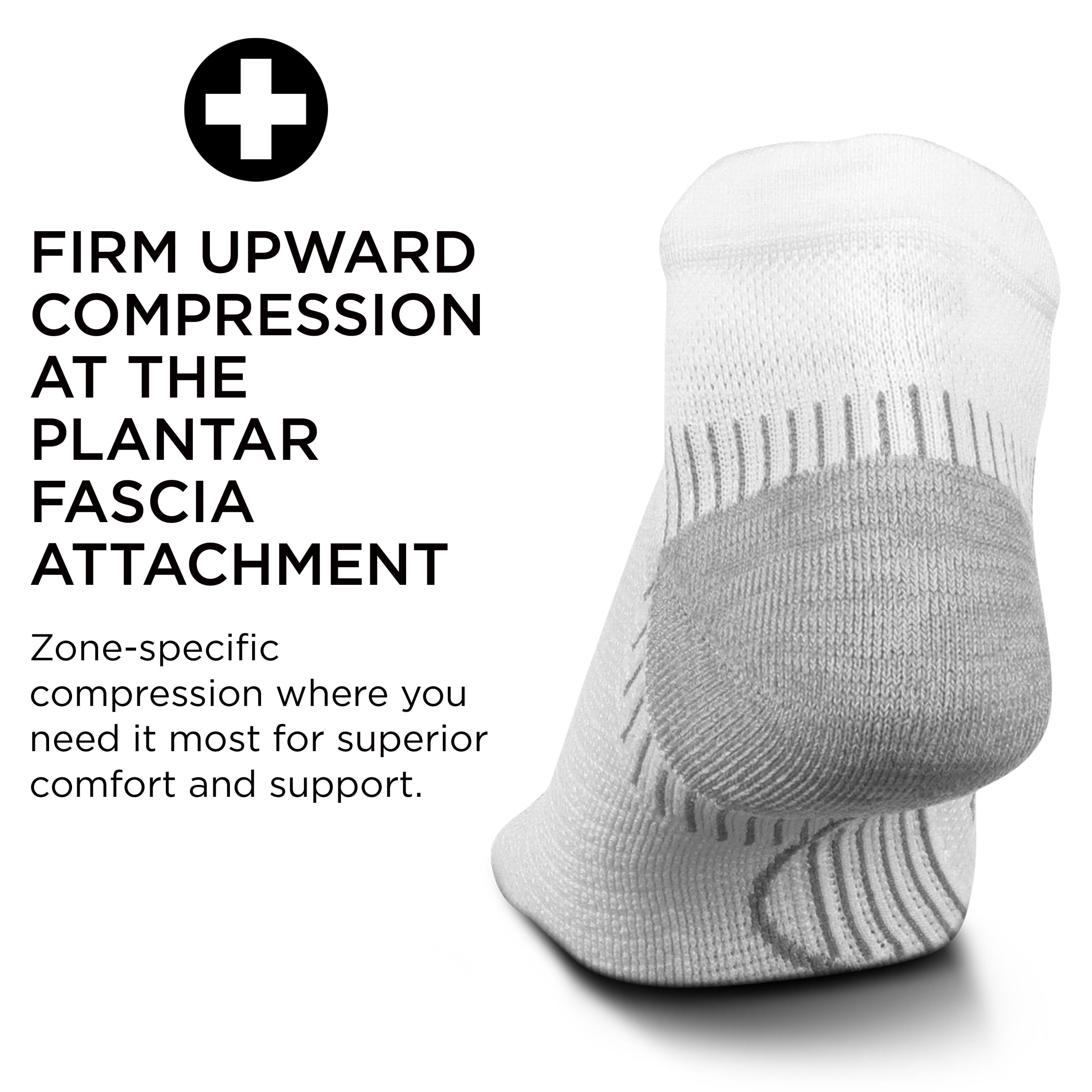 Plantar Fasciitis Relief Sock Light Cushion No Show Tab - Targeted ...
