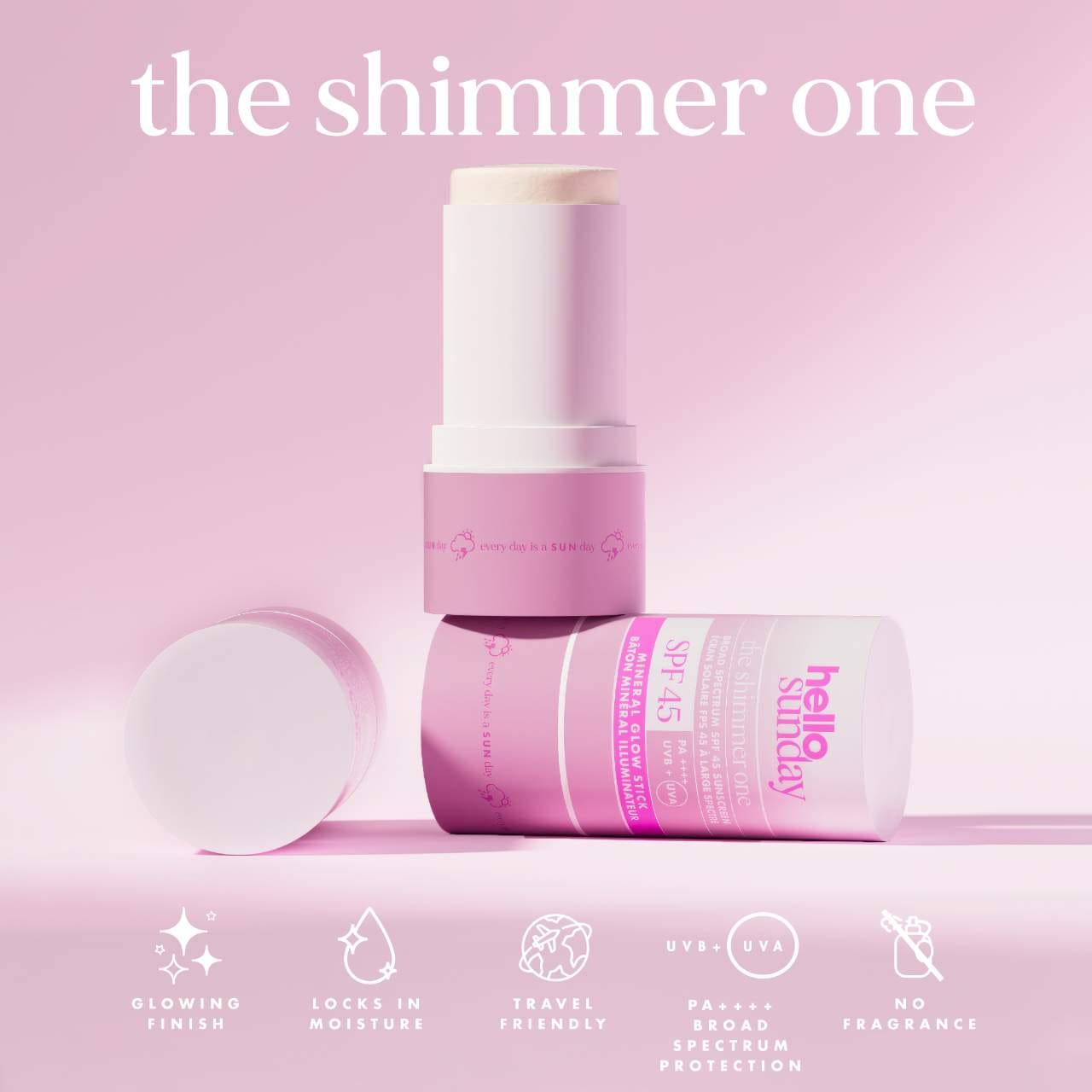 The Shimmer One Spf 45 Face And Body Mineral Sunscreen Glow Stick With ...