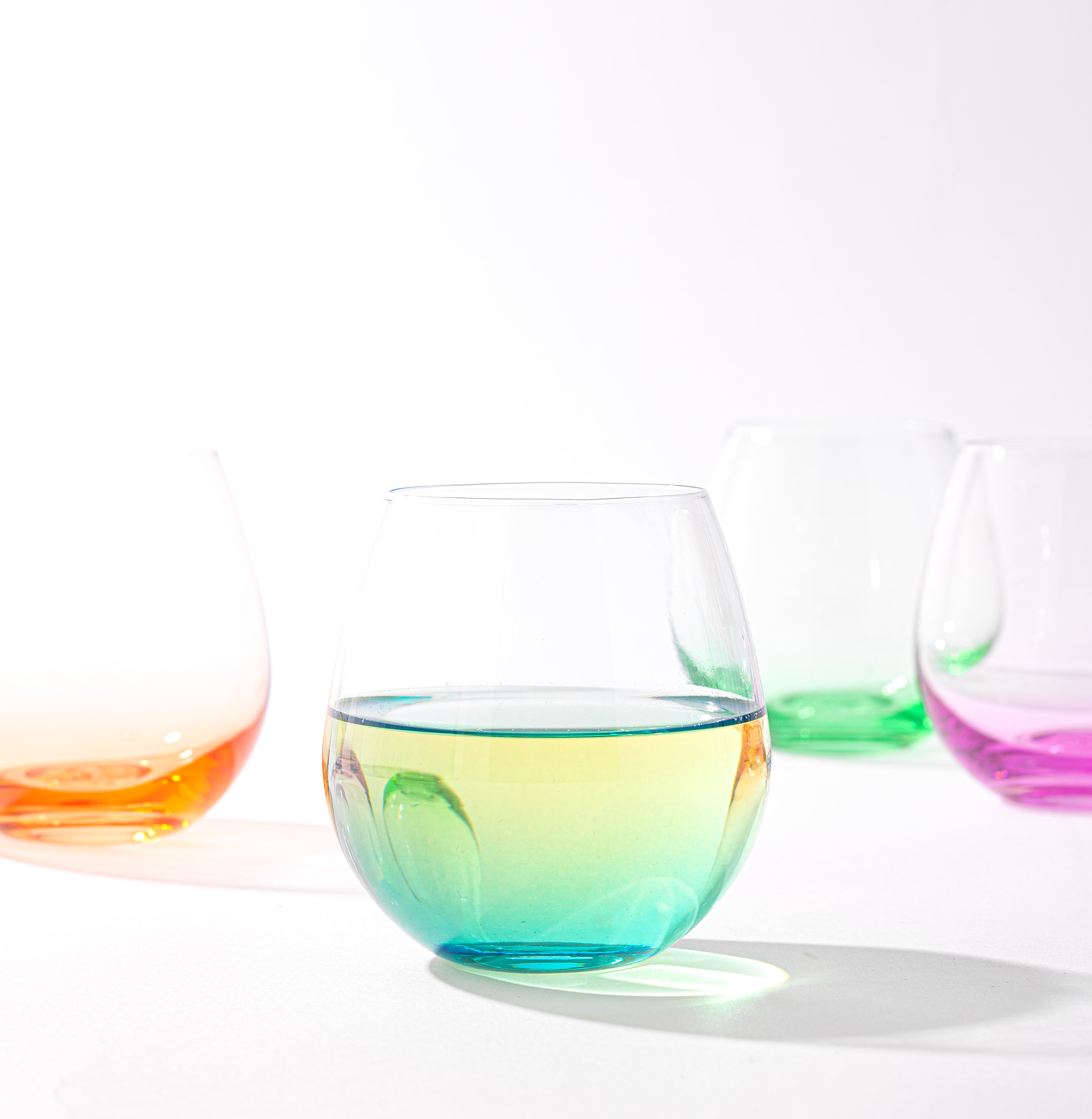 Hue Colored Stemless Wine Glasses - 15 Oz - Set Of 6 | Oprah Daily Shop